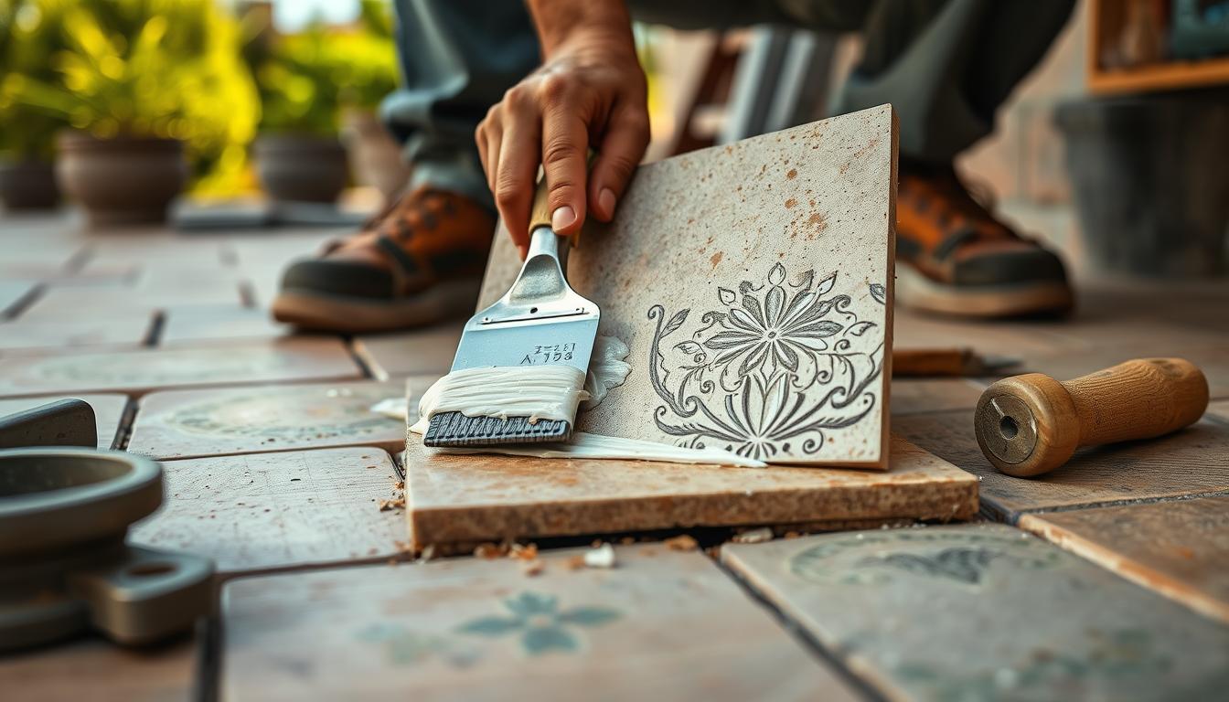 Wie man Fliesen im Außenbereich auf unebenen Untergründen verlegt.